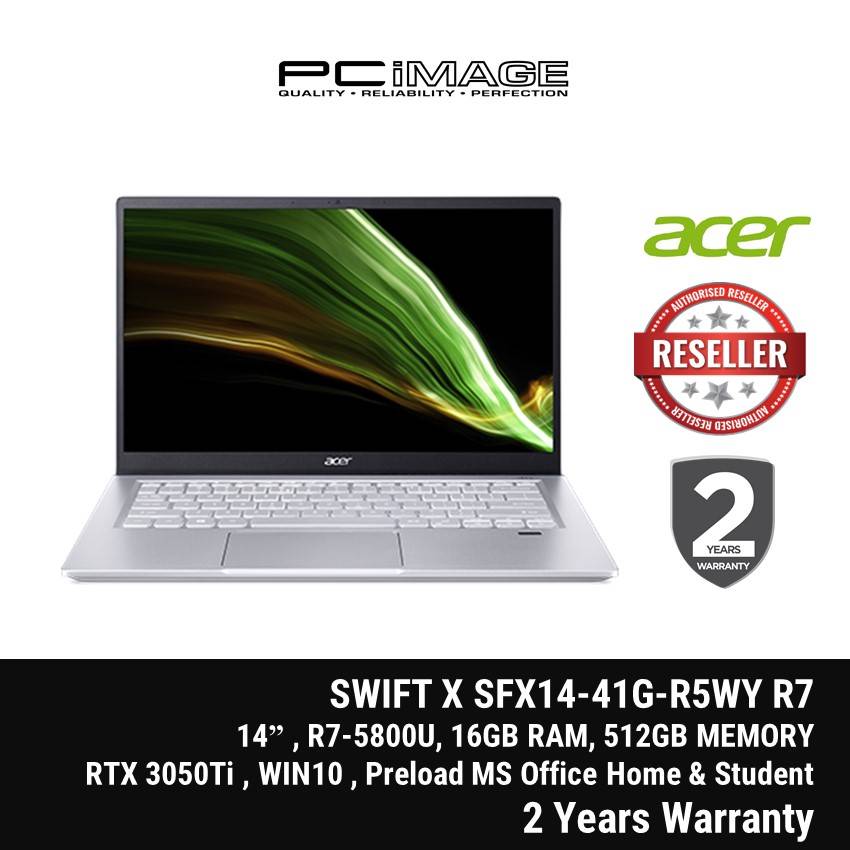 ACER SWIFT X SFX14-41G-R5WY R7-5800U/16GB OB/512GB SSD/RTX 3050TI 4GB ...