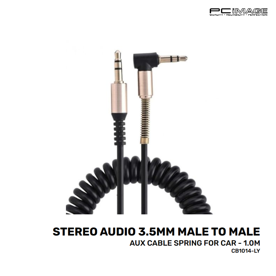 Stereo Audio 3.5MM Male to Male AUX Cable Spring for Car 1.0M | PC Image