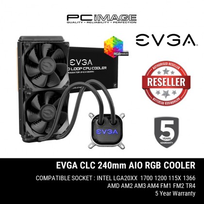 EVGA CLC 240 LIQUID/WATER CPU COOLER RGB LED COOLING - 400-HY-CL24-V1 ...