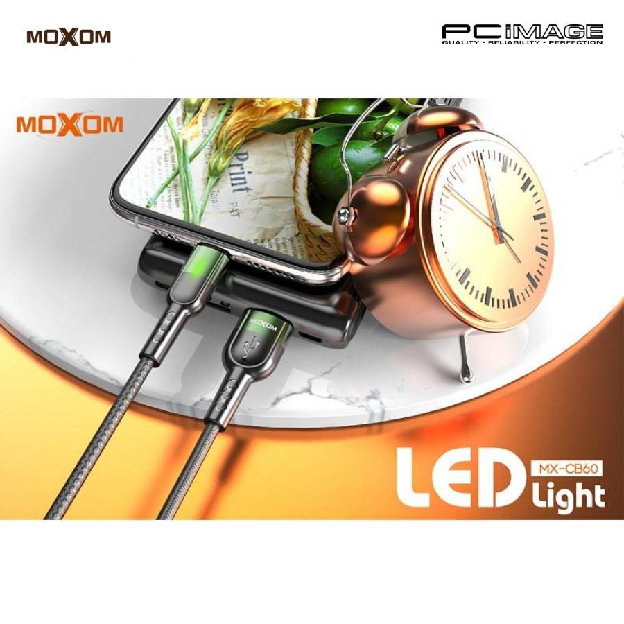 MOXOM MX-CB60 Green Arrow Auto Power Off Cable 2.4A QC 3.0 1M Black ...