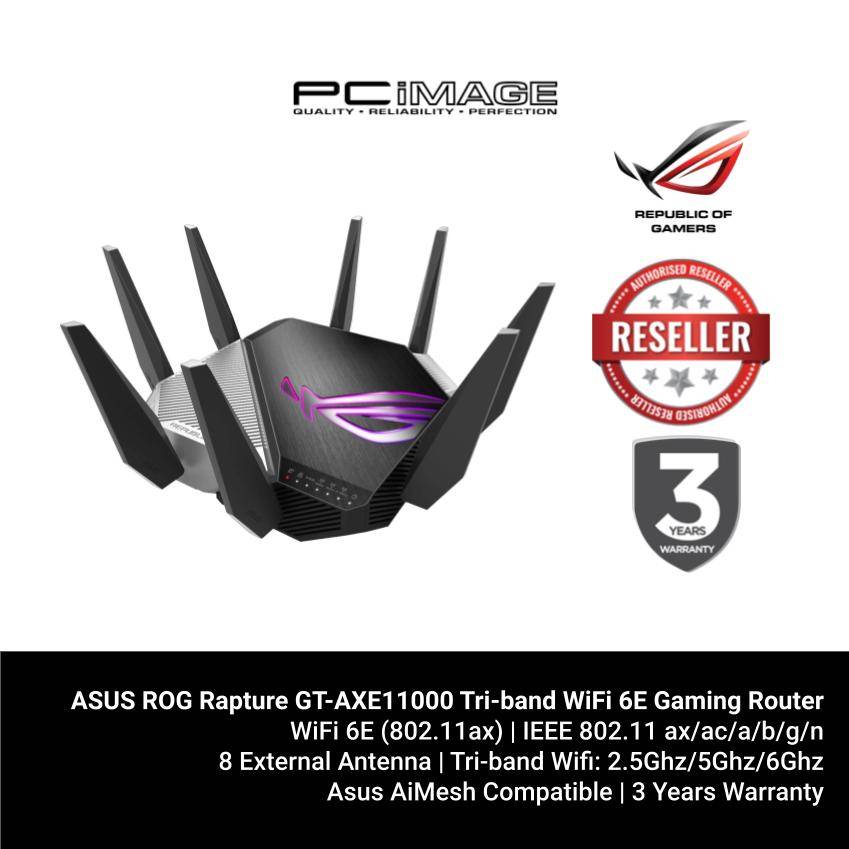 ASUS ROG Rapture GT-AXE11000 Tri-band WiFi 6E Gaming Router | PC Image