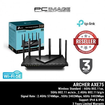 TP LINK TL-ARCHER AXE75 AXE5400 GIGABIT TRI-BAND 6 STREAM WI-FI 6E ...