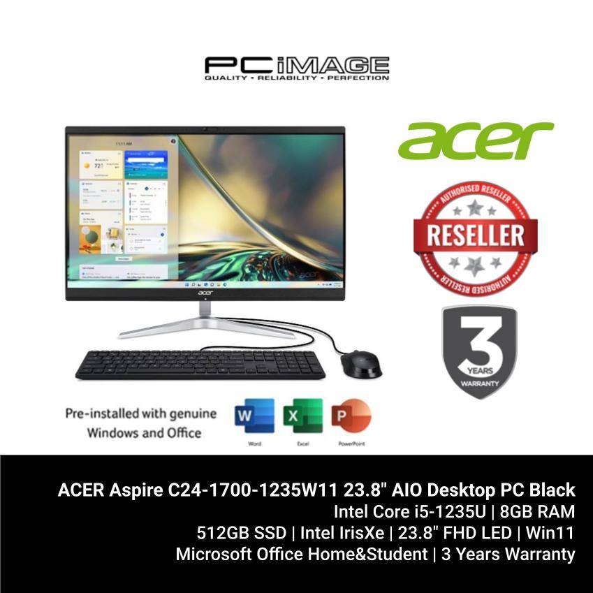 ACER Aspire C24-1700-1235W11 23.8" AIO Desktop PC Black | PC Image
