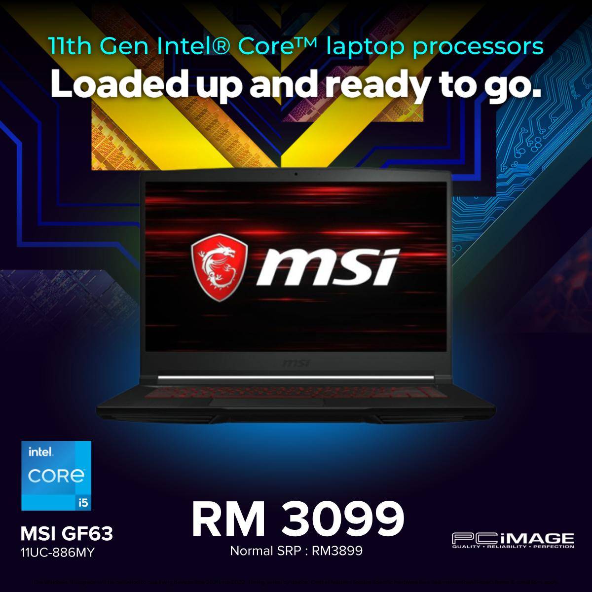 MSI Thin GF63 11UC-886MY 15.6" 144Hz Gaming Laptop | PC Image