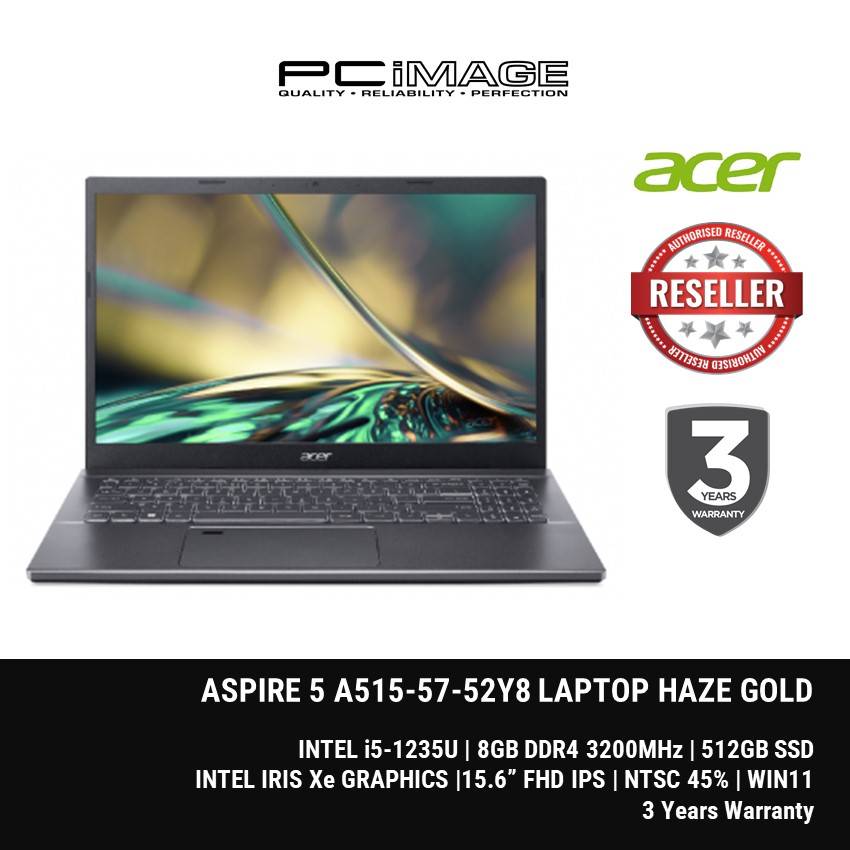 ACER ASPIRE 5 A515-57-52Y8 (I5-1235U/8GB DDR4/512GB SSD/INTEL IRIS XE/15.6" FHD IPS/BACKLIT/W11H ...