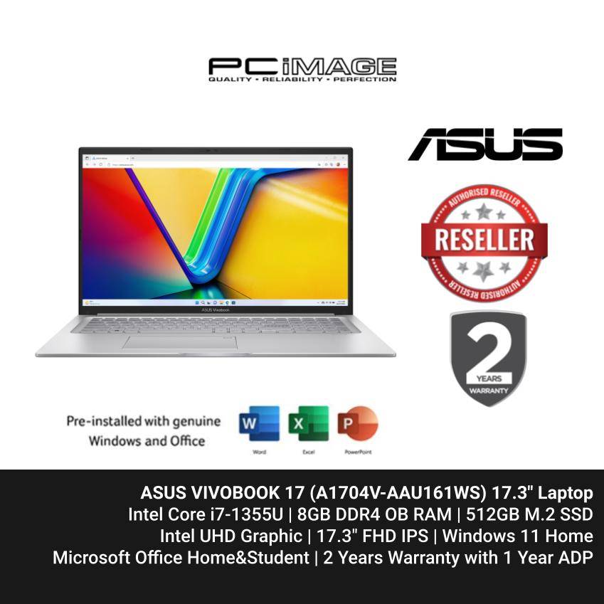 ASUS VIVOBOOK 17 (A1704V-AAU161WS) 17.3" Laptop Transparent Silver | PC ...
