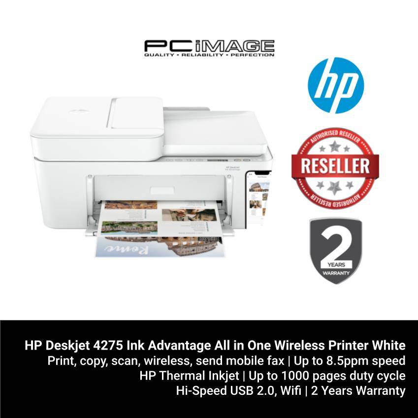 HP Deskjet 4275 Ink Advantage All in One Wireless Printer White | PC Image