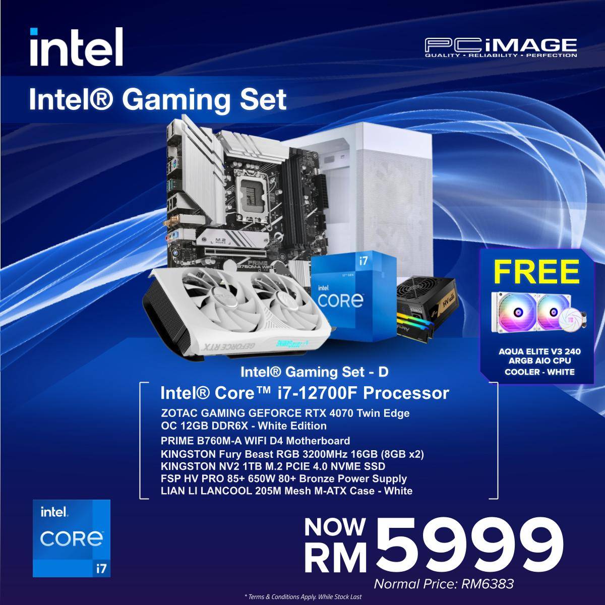 1xINTEL GAMING SET D PC - INTEL CORE I7-12700F/ ZOTAC GAMING GEFORCE RTX4070 12GB/ ASUS PRIME ...
