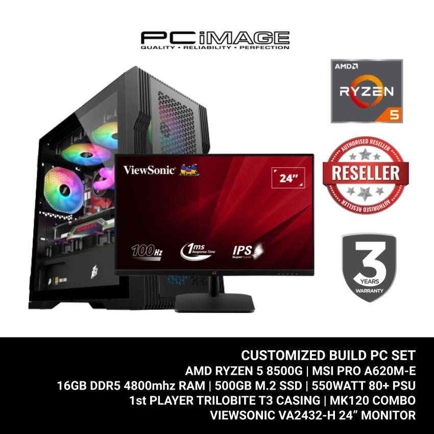 [ CUSTOMIZED BUILD] AMD Ryzen 5 PC Set + 24" Monitor
