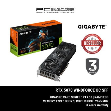 GIGABYTE GEFORCE RTX5070 WINDFORCE OC SFF 12G GDDR7 GPU GRAPHIC CARD ...