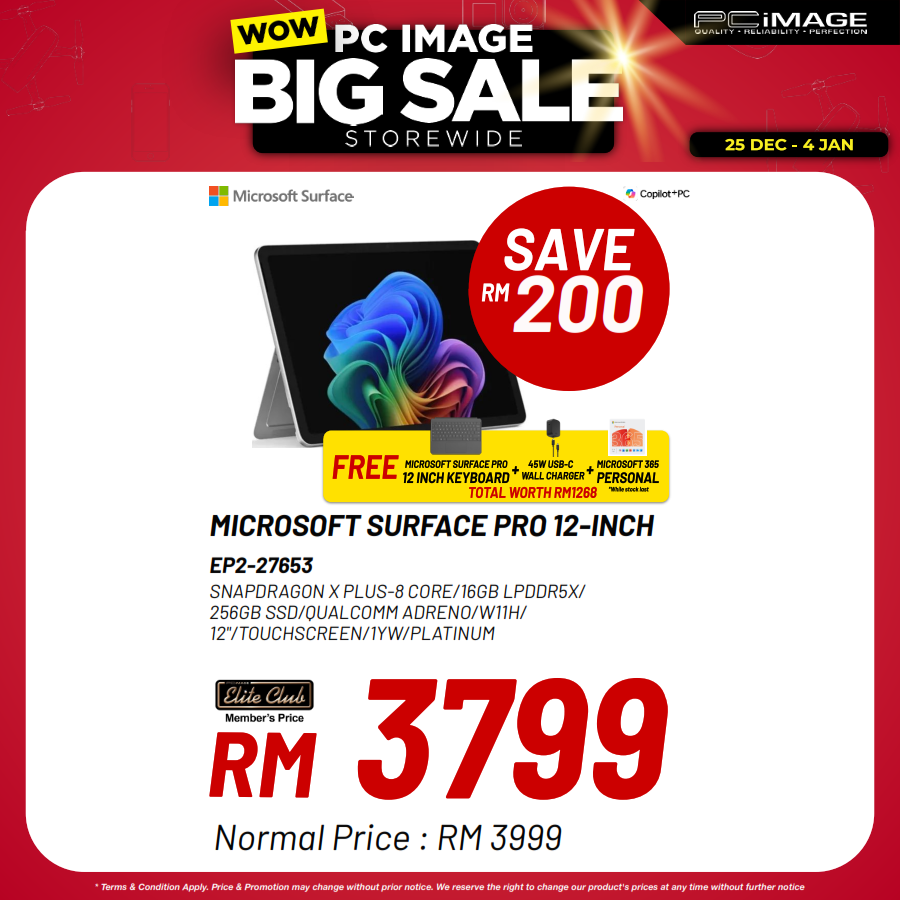 Microsoft Surface Pro 12-inch Copilot+ PC - 12" PixelSense touchscreen ...