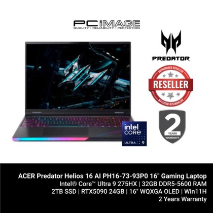 ACER PREDATOR HELIOS 16 AI PH16-73-99FA/ULTRA 9 275HX/32GB D5-5600/1TB ...
