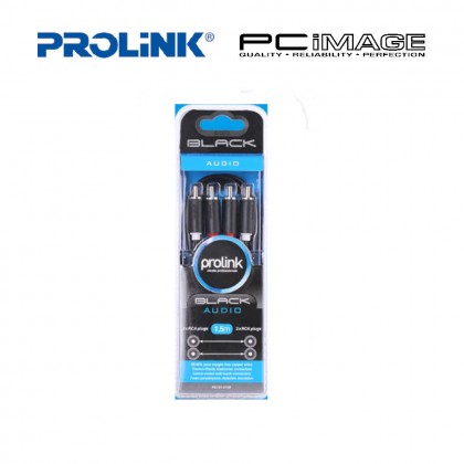 PROLINK PB101-0500 BLACK AUDIO 5.0M CABLE 2XRCA PLUGS TO 2XRCA PLUGS ...