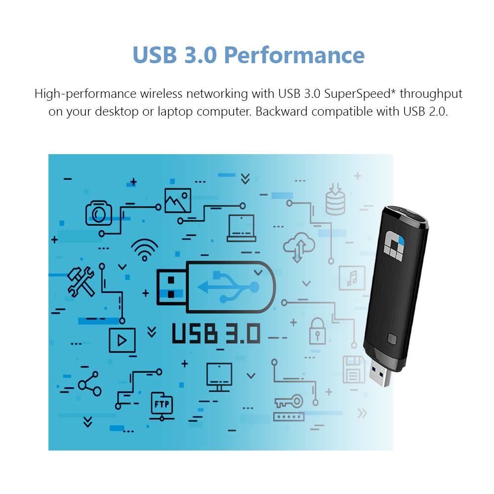 D-LINK DWA-182 AC1300 DUAL BAND MU-MIMO WIRELESS WIFI USB 3.0 ADAPTER