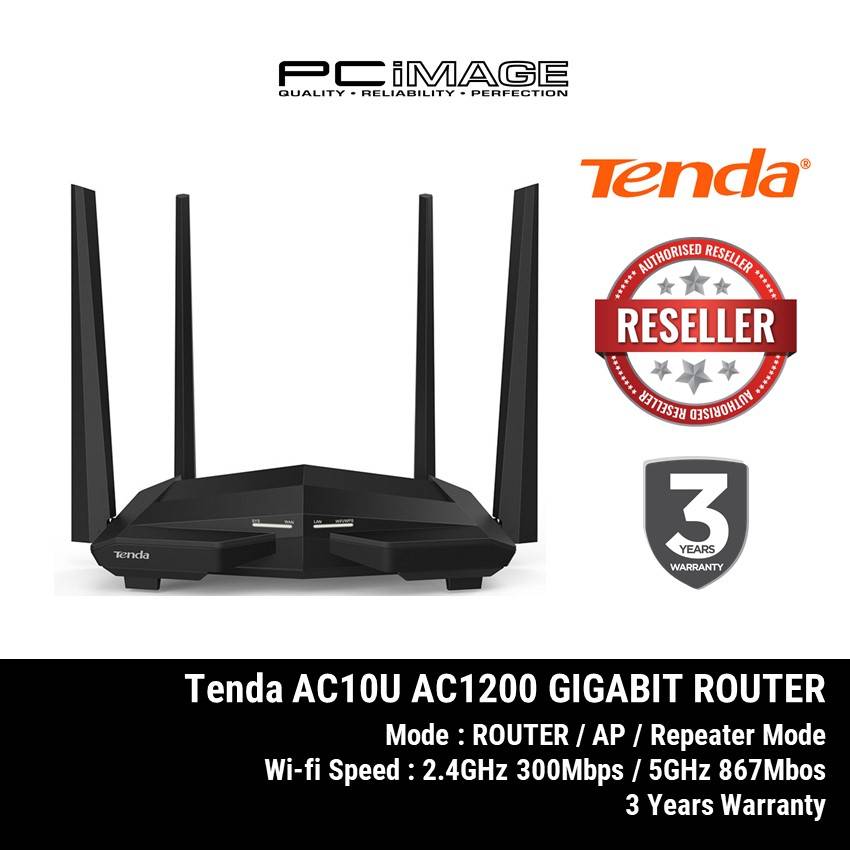 TENDA AC10U AC1200 Smart Dual-Band Gigabit WiFi Router | PC Image