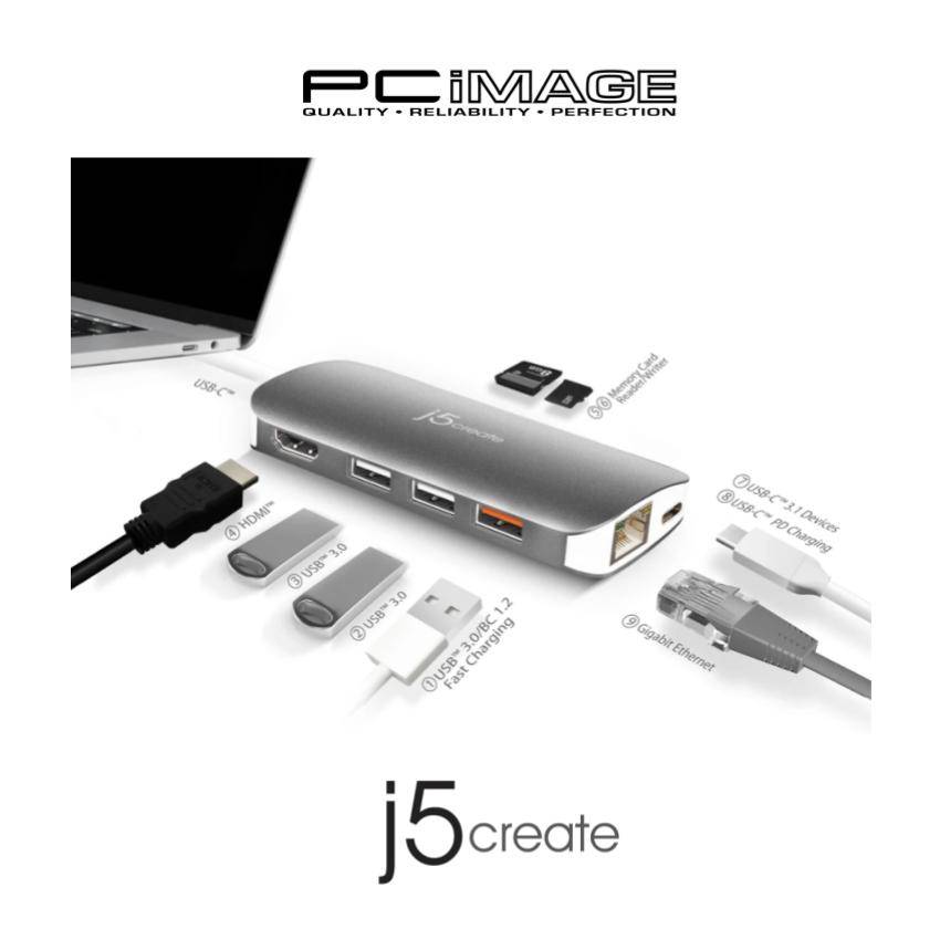 J5 CREATE JCD383 USB 3.1 TYPE C MULTI ADAPTER | PC Image J5 CREATE JCD383 USB 3.1 TYPE C MULTI ADAPTER | PC Image