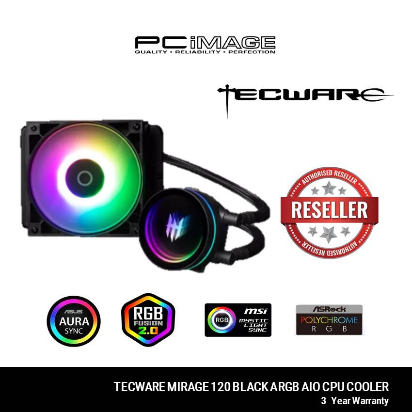 TECWARE MIRAGE 120 BLACK ARGB AIO CPU COOLER | PCIMAGE