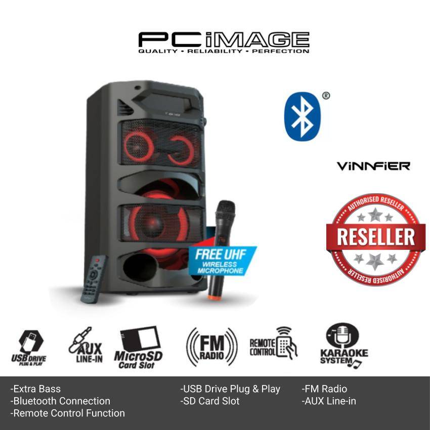 VINNFIER FlipGear Tango Pro 3 WMU Portable Speaker with Karaoke System Bluetooth FM Radio USB ...