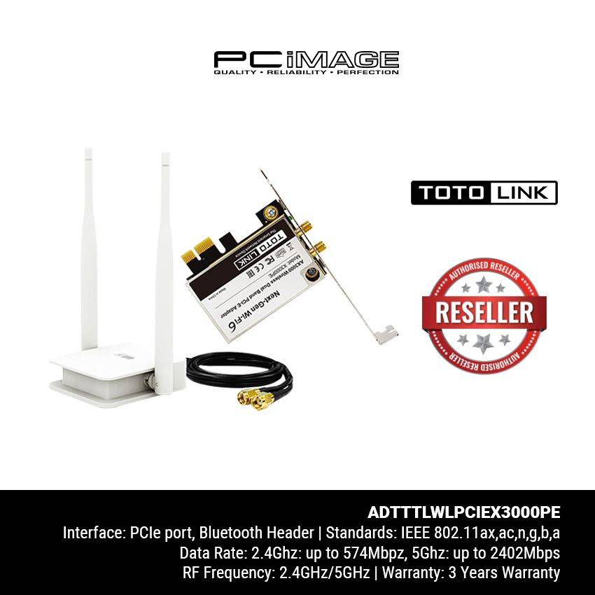 TOTOLINK X3000PE AX3000 Wifi 6 Wireless Dual Band PCI-E Adapter | PC Image