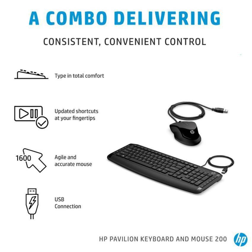 HP Pavilion 200 Capri Combo USB Keyboard And Mouse 9DF28AA | PC Image ...