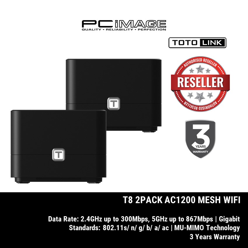 TOTOLINK T8 2PACK AC1200 MESH SMART HOME WIFI SYSTEM | PC Image Malaysia