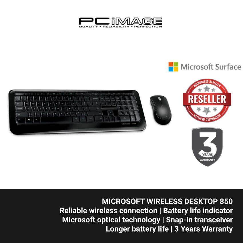 Microsoft Wireless Desktop 850 Keyboard And Mouse With Aes Usb Pc Image