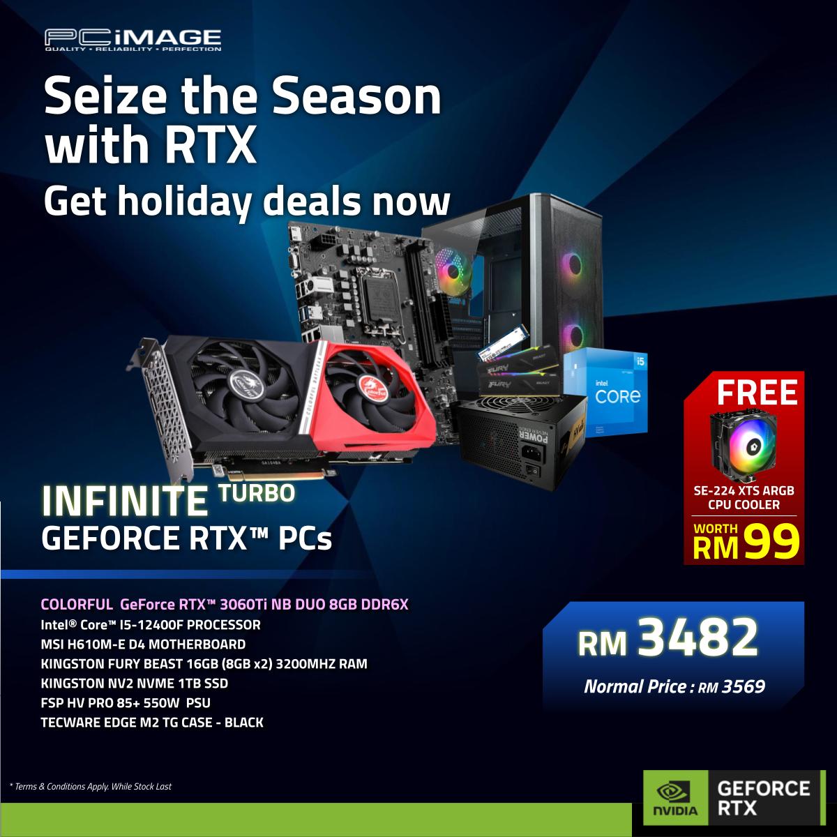 INFINITE TURBO GAMING PC GEFORCE I5-12400F/ MSI H610M-E D4/ 16GB ...