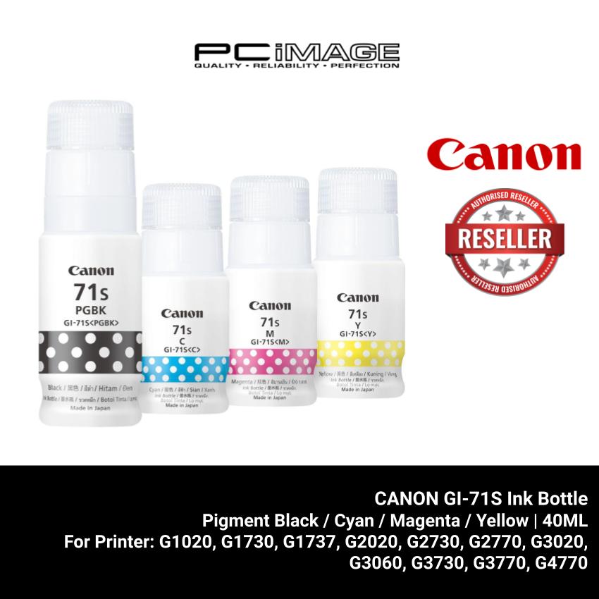 CANON GI-71S Low-Cost Ink Bottle 40ML ( Pigment Black / Cyan / Magenta ...