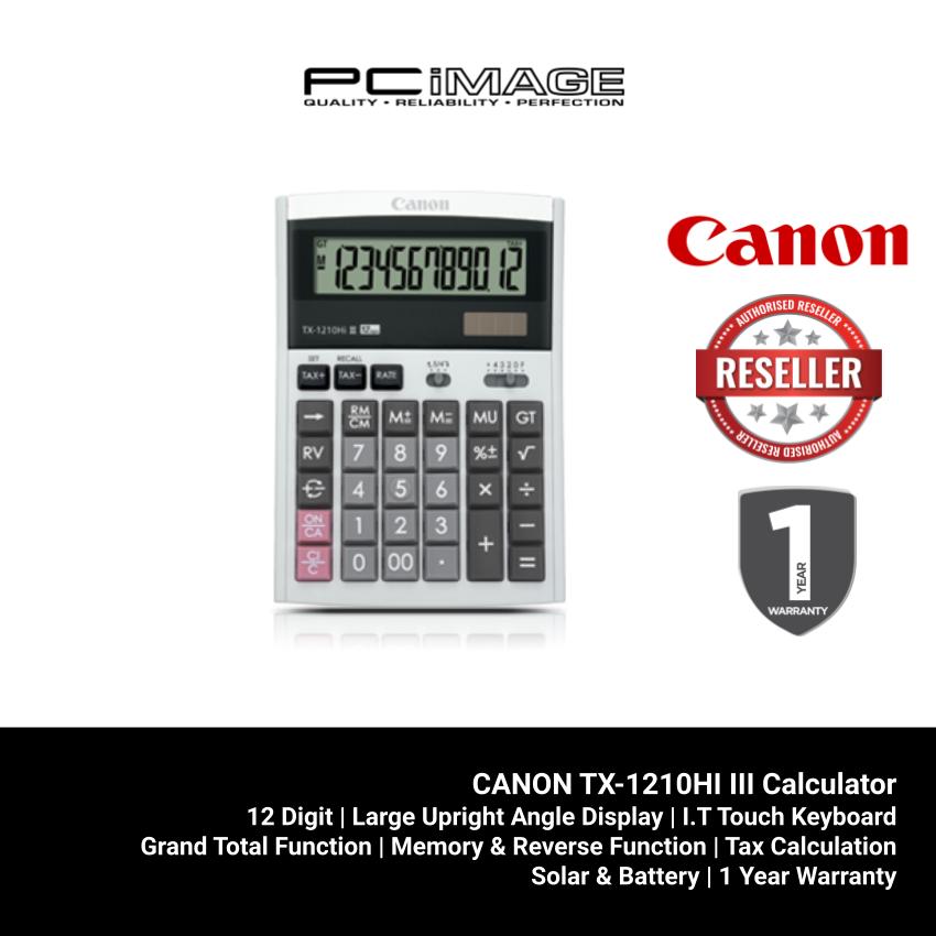 CANON TX-1210HI III 12 Digits Desktop Calculator (Tax Calculation ...