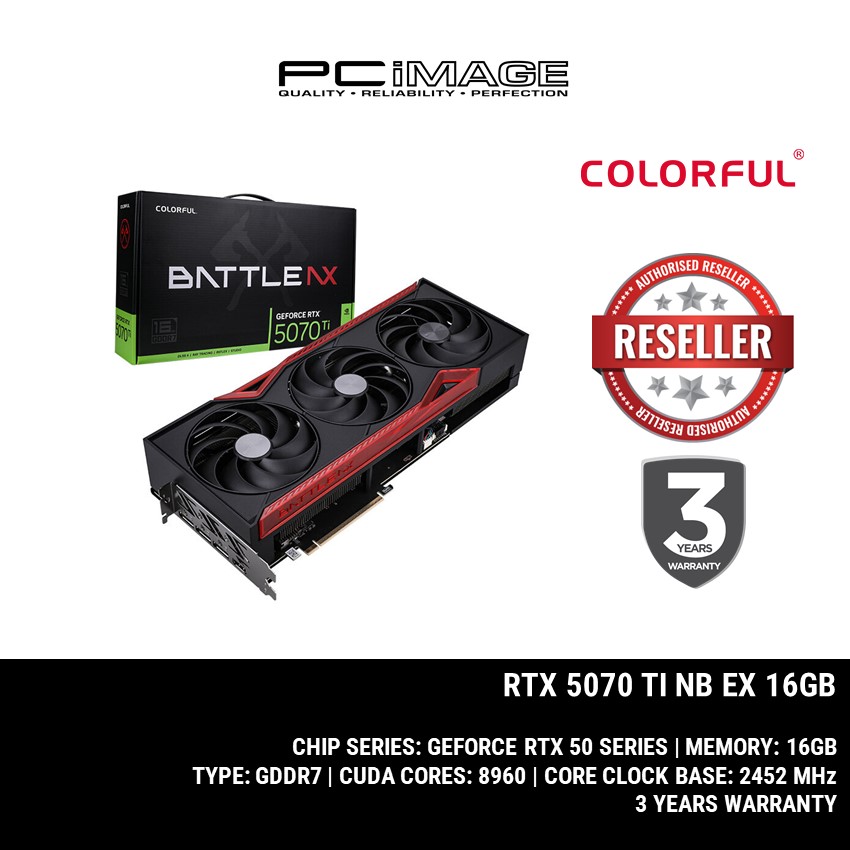 COLORFUL GEFORCE RTX5070TI BATTLE AX 16GB GDDR7 GPU GRAPHIC CARD | PCIMAGE