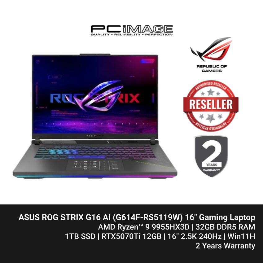 ASUS ROG STRIX G16 AI (G614F-RS5119W) R9-9955HX3D, 32GB DDR5, 1TB SSD ...