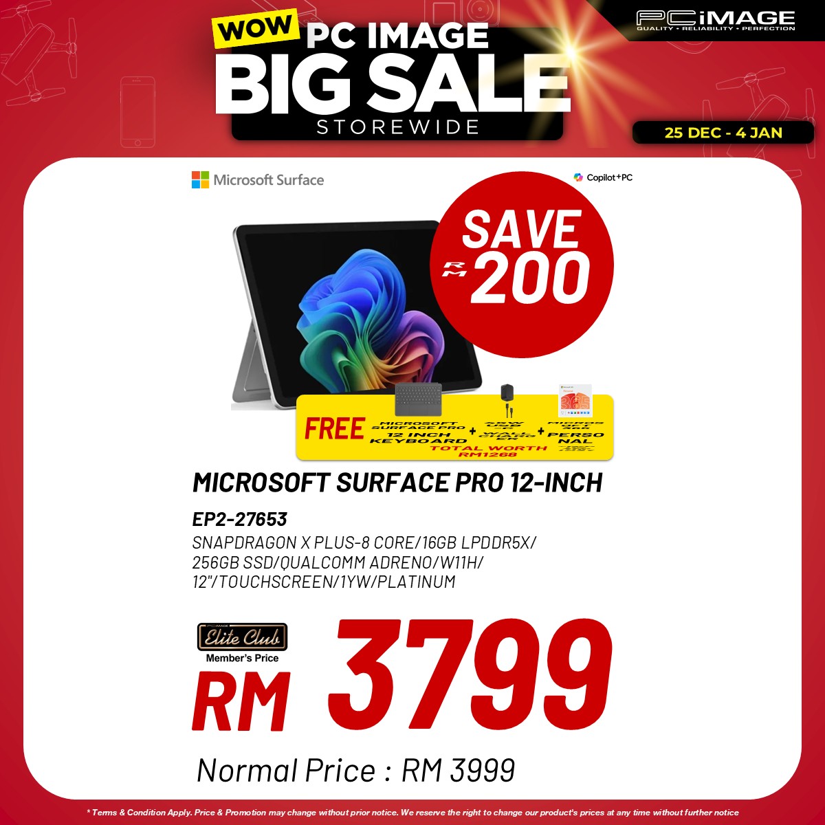 Microsoft Surface Pro 12-inch Copilot+ PC - 12" PixelSense touchscreen ...