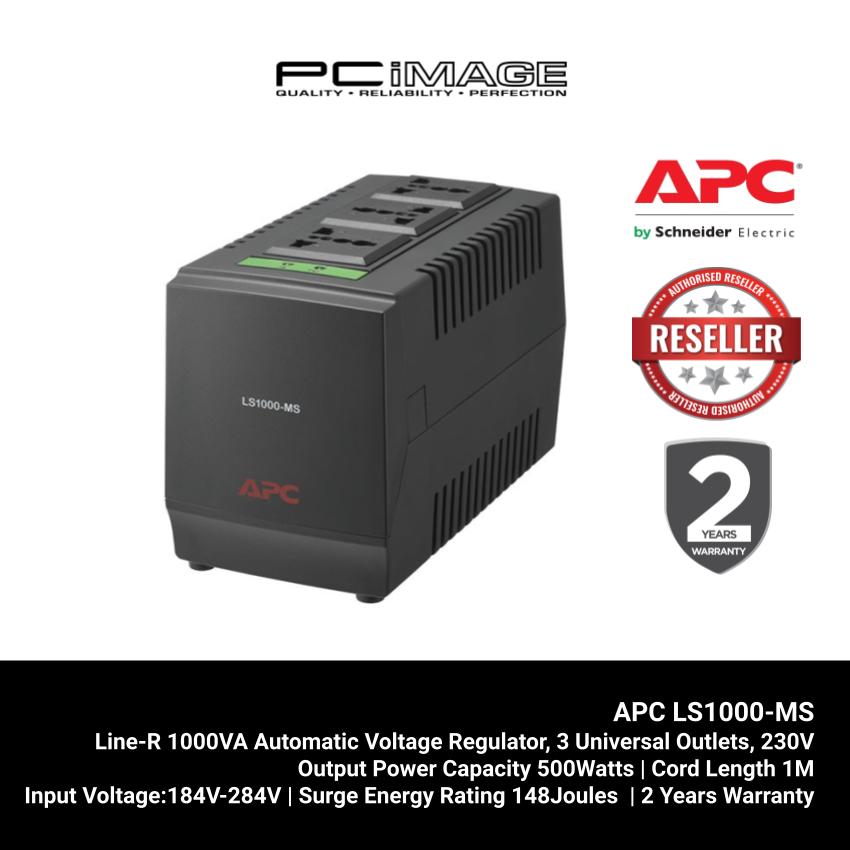 APC Line-R 1000VA Automatic Voltage Regulator, 3 Universal Outlets ...
